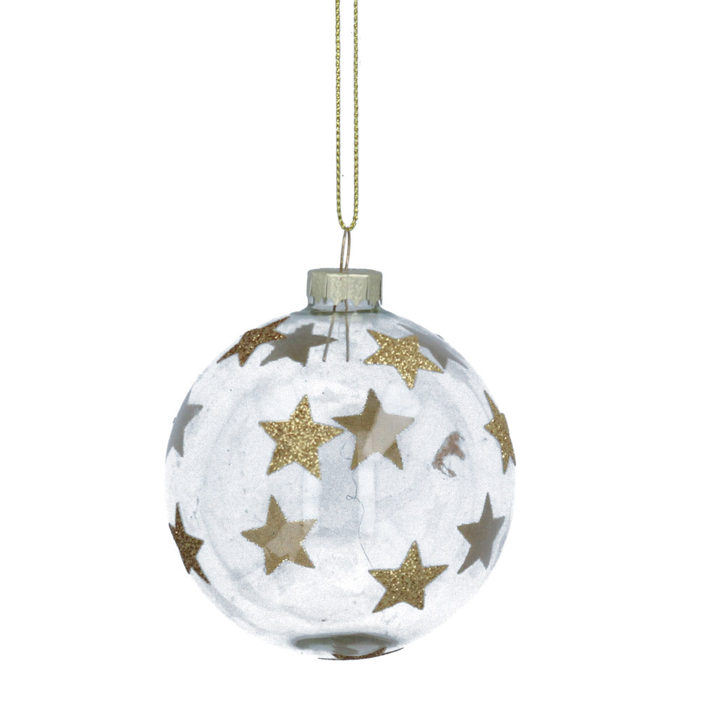 Clear Glass Bauble Decoration with Gold Glitter Stars – Royal Museums ...