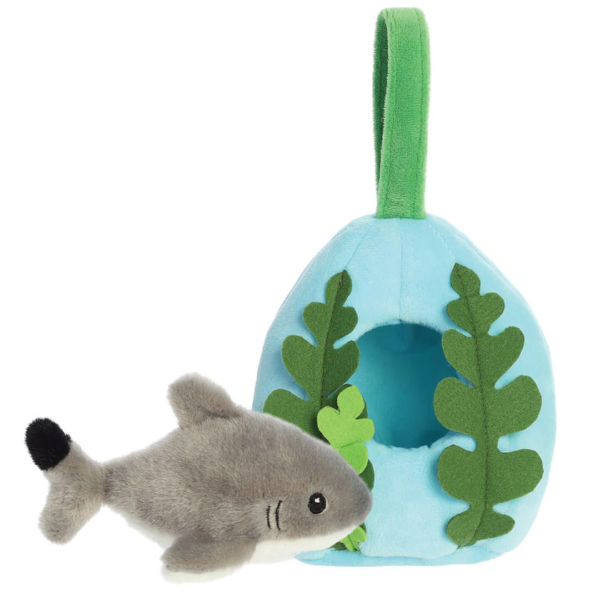 Eco-Friendly Hideouts Reef Shark Plush Soft Toy with Kelp Forest Hideo ...