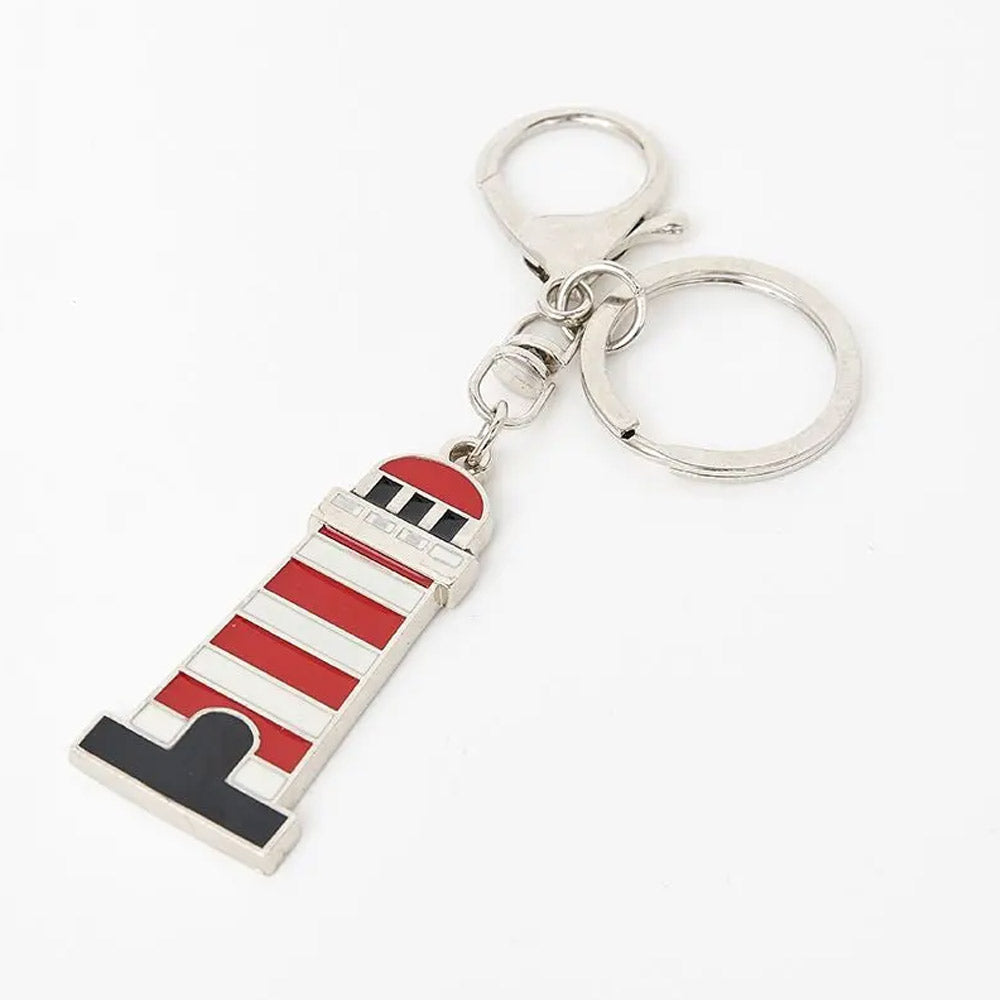Lighthouse-shaped Enameled Keychain, Keyring | Nautical-Theme Gifts ...