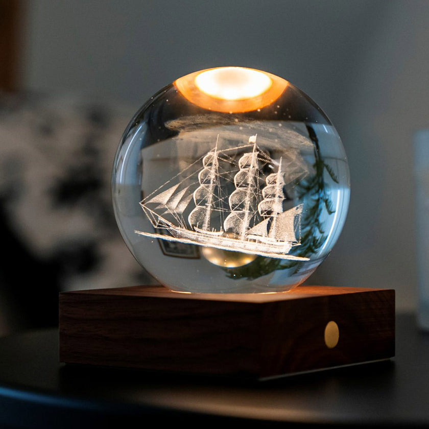 Buy Amber Crystal Light Sailing Boat | Royal Museums Greenwich Shop