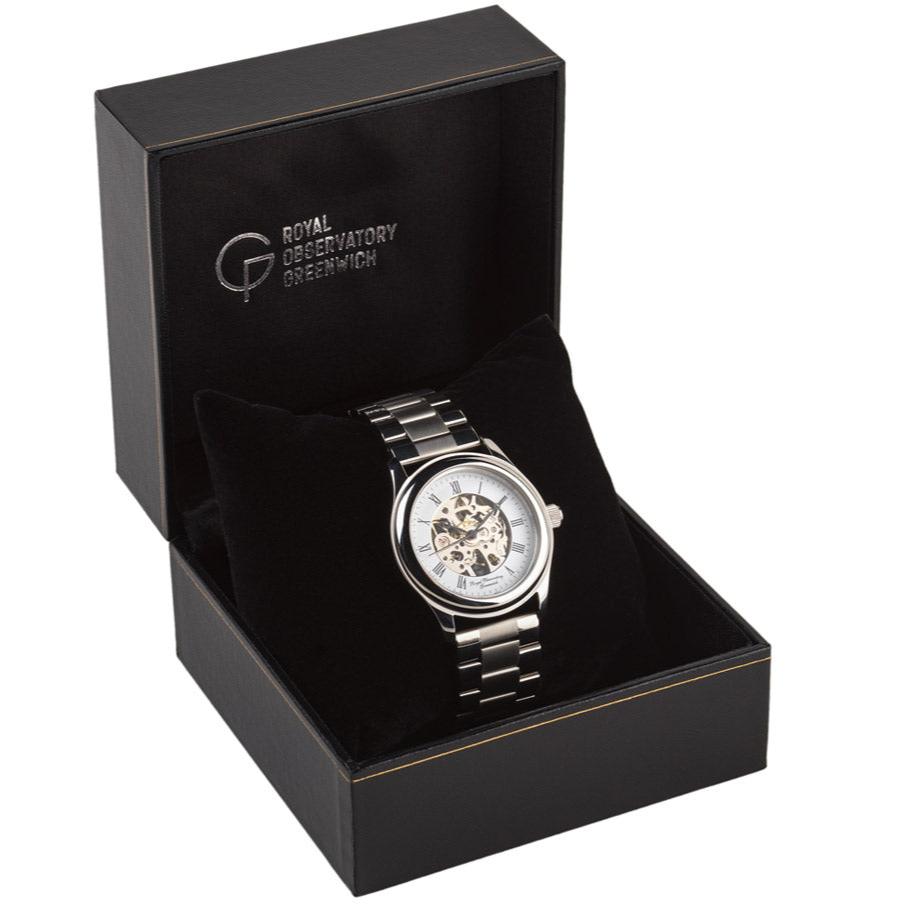 Buy Royal Observatory Greenwich Chrome Skeleton Bracelet Watch | RMG ...
