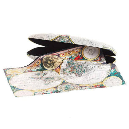 World Map Glasses Case & Lens Cloth | World Map Travel Accessories ...