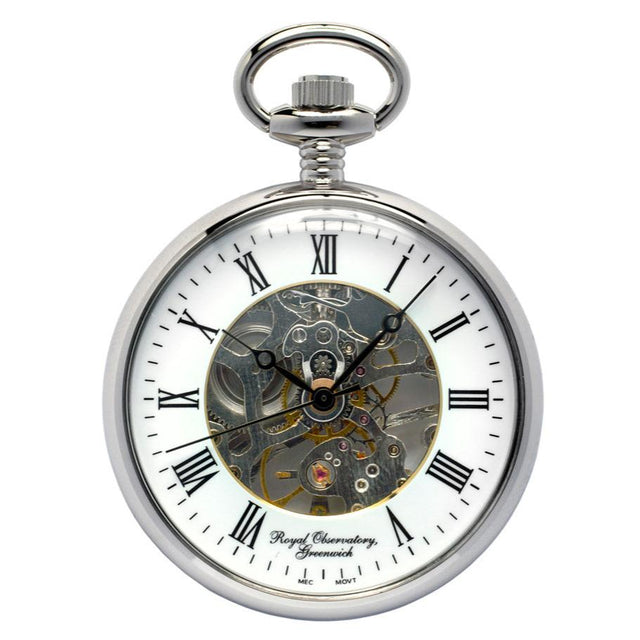 Royal Observatory Greenwich Chrome Skeleton Pocket Watch | RMG Shop ...