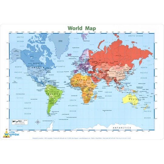 Buy World Map Placemat | Royal Museums Greenwich Shop